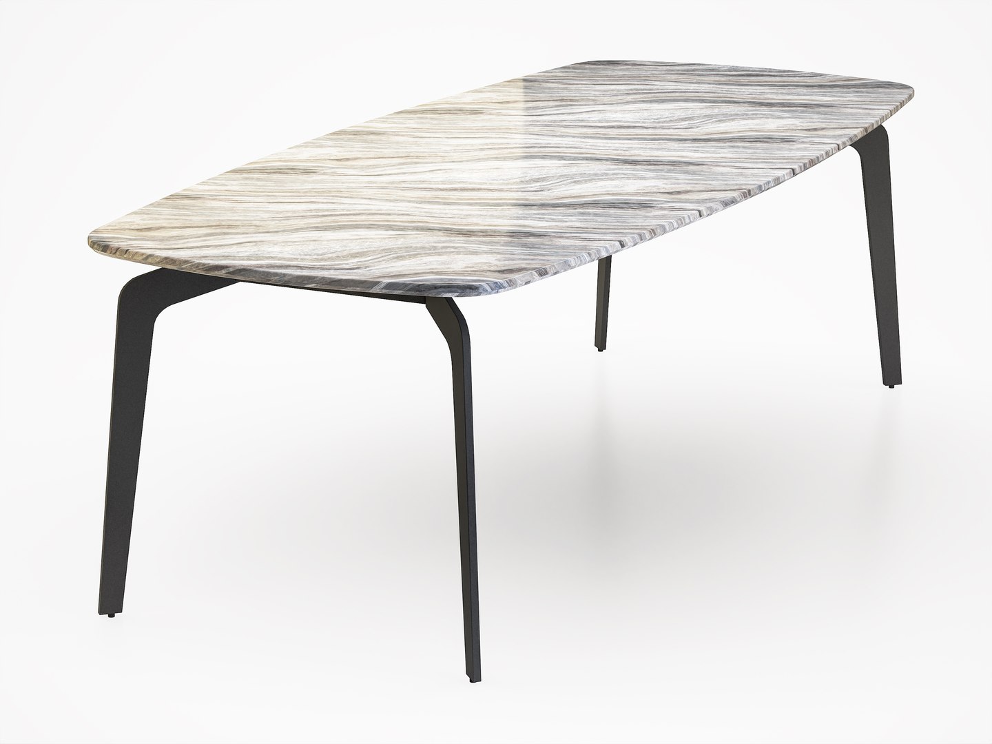 Contemporary Marble Dining Table Realtime PBR 3D Model 3D Model ...
