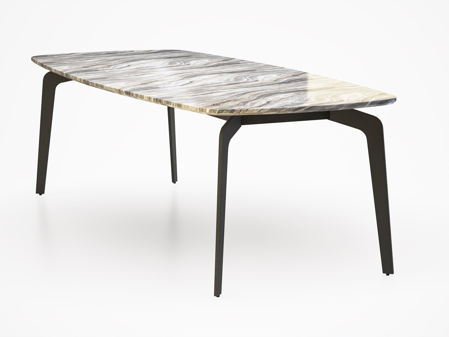 Contemporary Marble Dining Table Realtime PBR 3D Model 3D Model ...