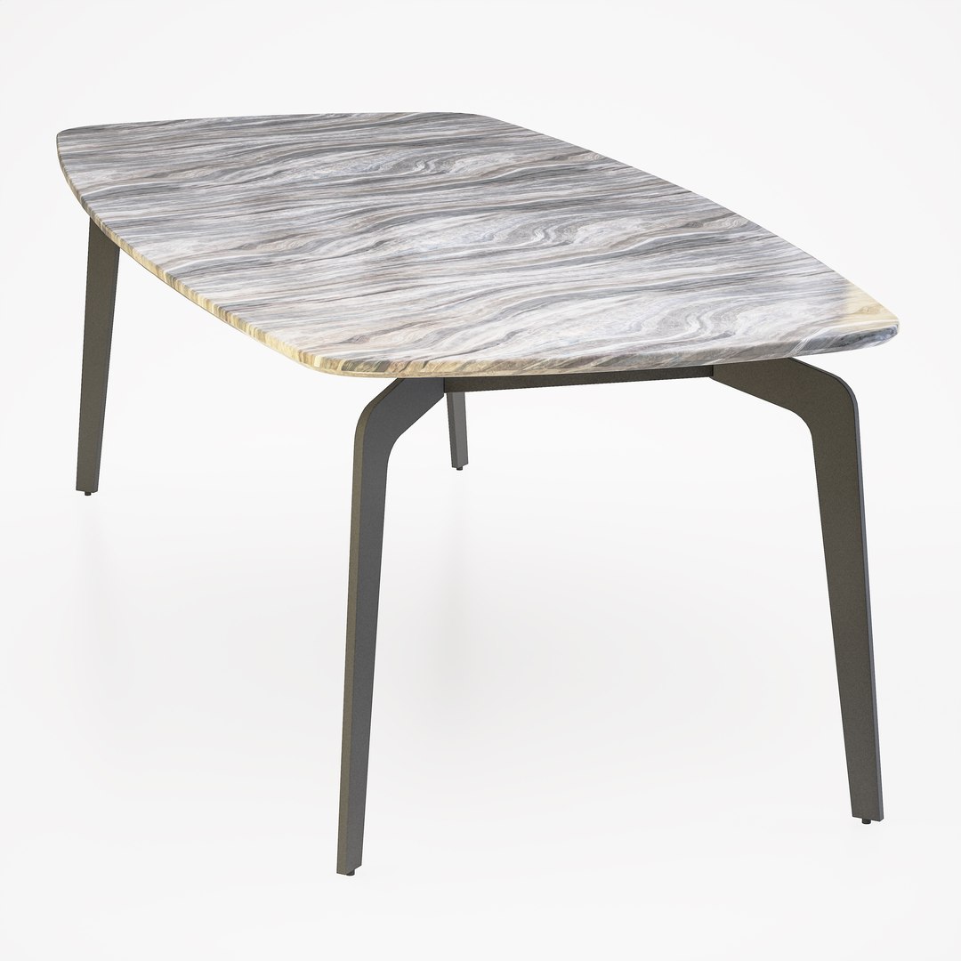 Contemporary Marble Dining Table Realtime PBR 3D Model 3D Model ...
