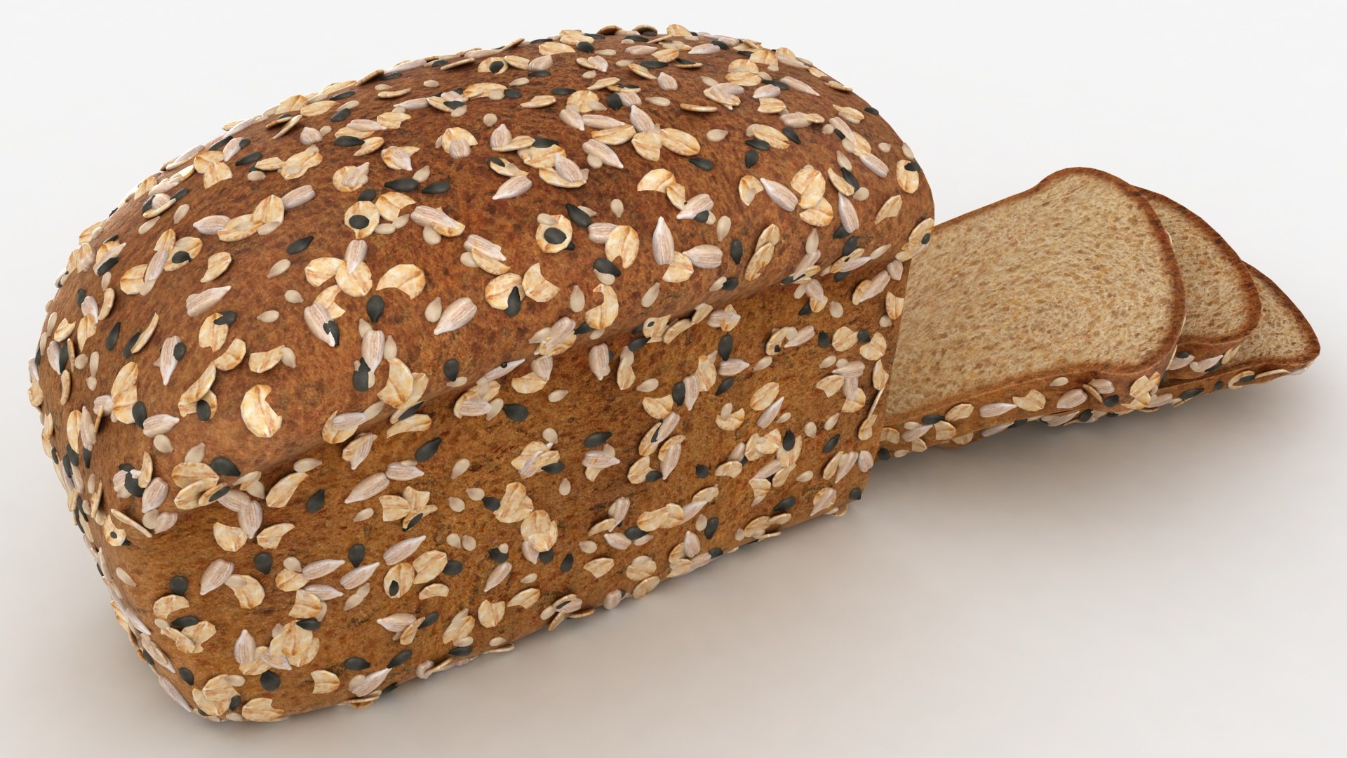 Realistic multigrain bread model - TurboSquid 1449363