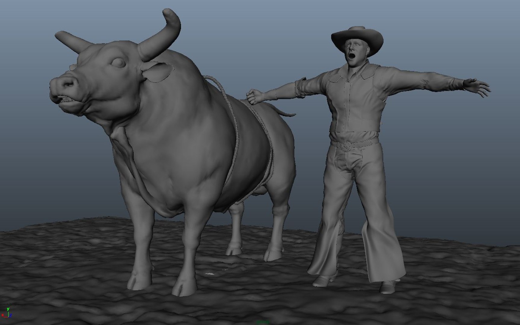 3d Model Bull Zbrush