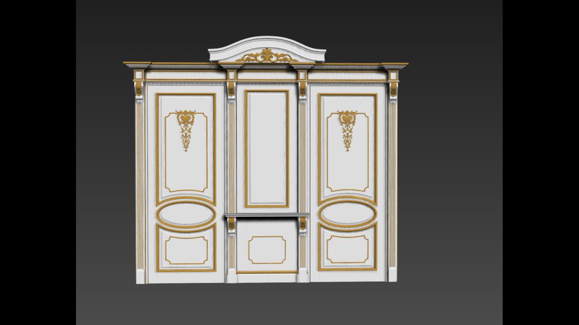3D Classical Doors bundle set in white and gold - TurboSquid 2150362