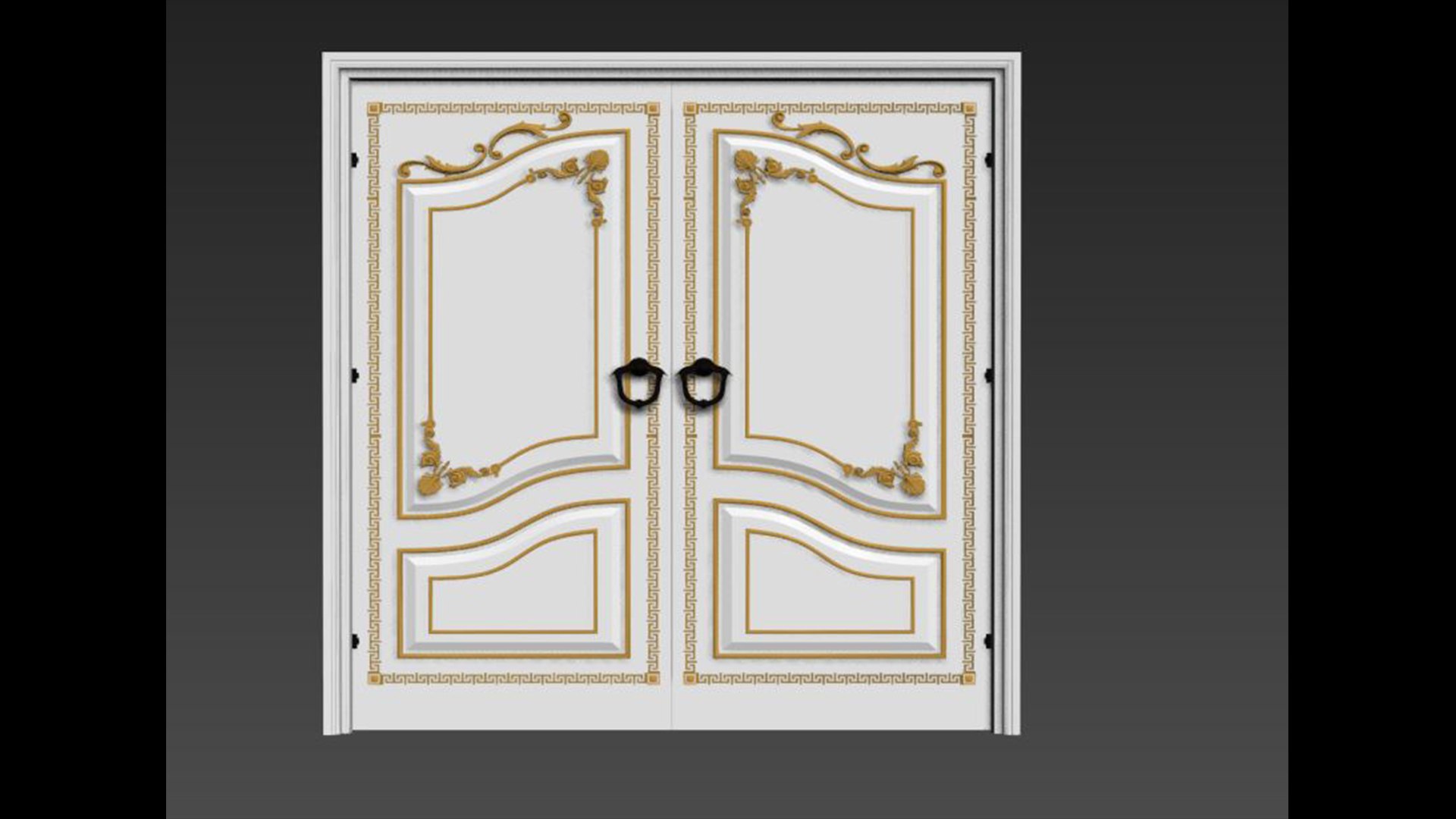 3D Classical Doors bundle set in white and gold - TurboSquid 2150362