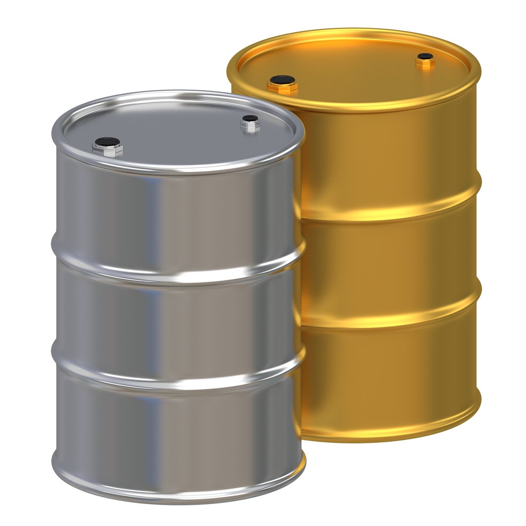 3D Oil Barrel Gold And Stainless Steel Model - TurboSquid 2187988