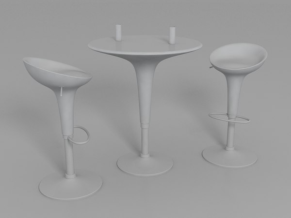 bombo stool table 3d max