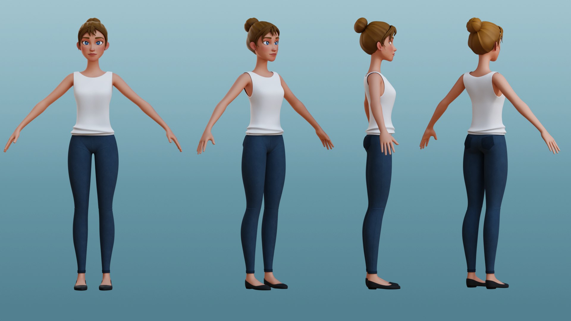 3D 3D Julia Cartoon Girl Model - TurboSquid 2229364
