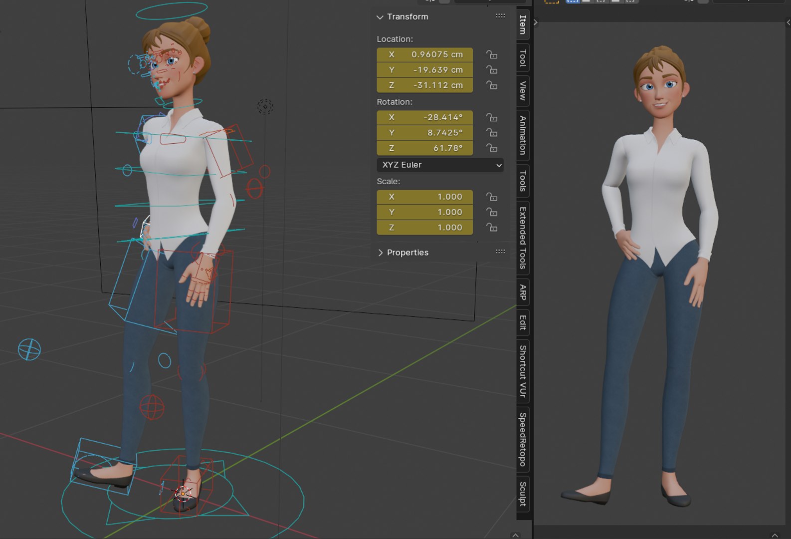 3D 3D Julia Cartoon Girl Model - TurboSquid 2229364