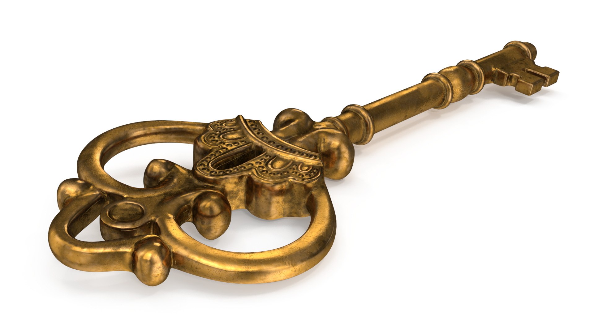 Decorative Skeleton Key Gold 3D Model - TurboSquid 2246229