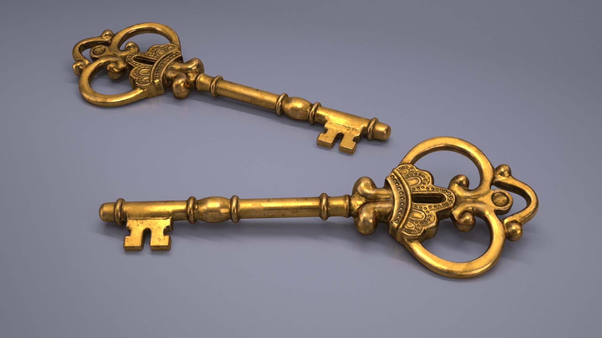Decorative Skeleton Key Gold 3D Model - TurboSquid 2246229