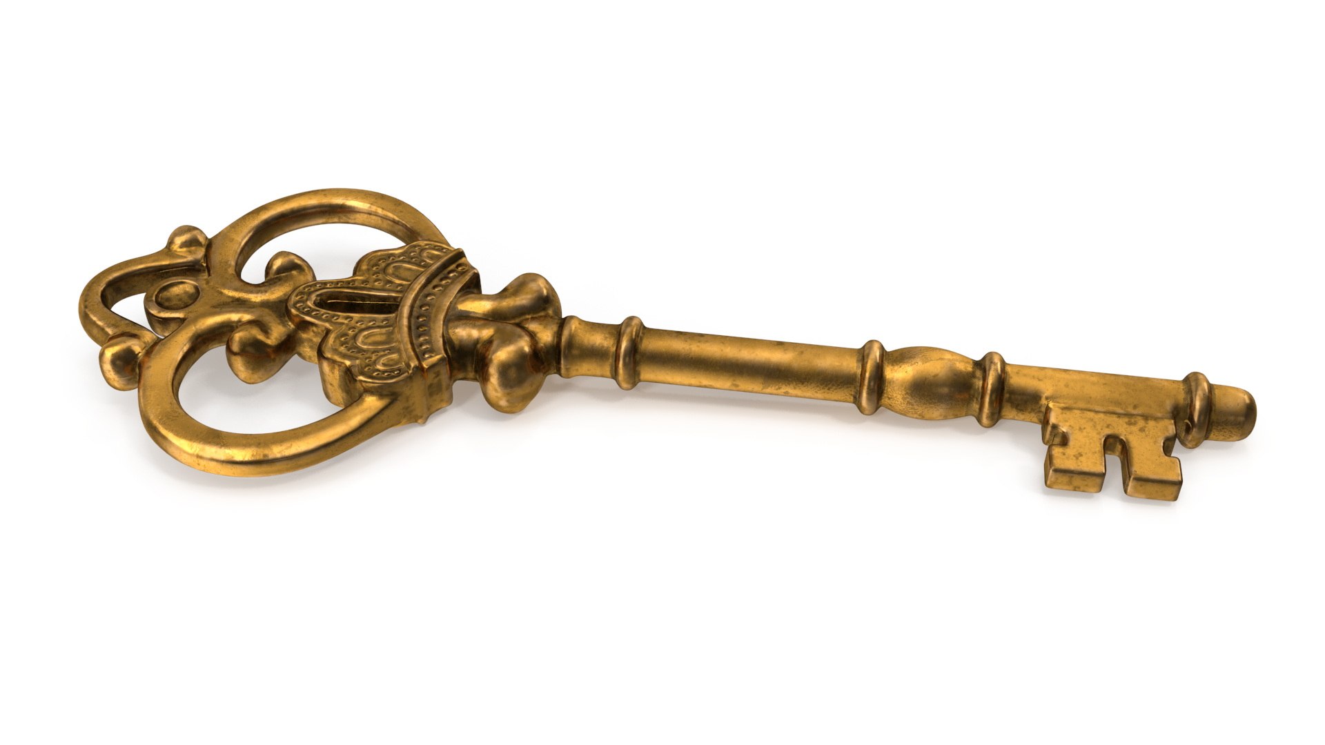 Decorative Skeleton Key Gold 3D Model - TurboSquid 2246229