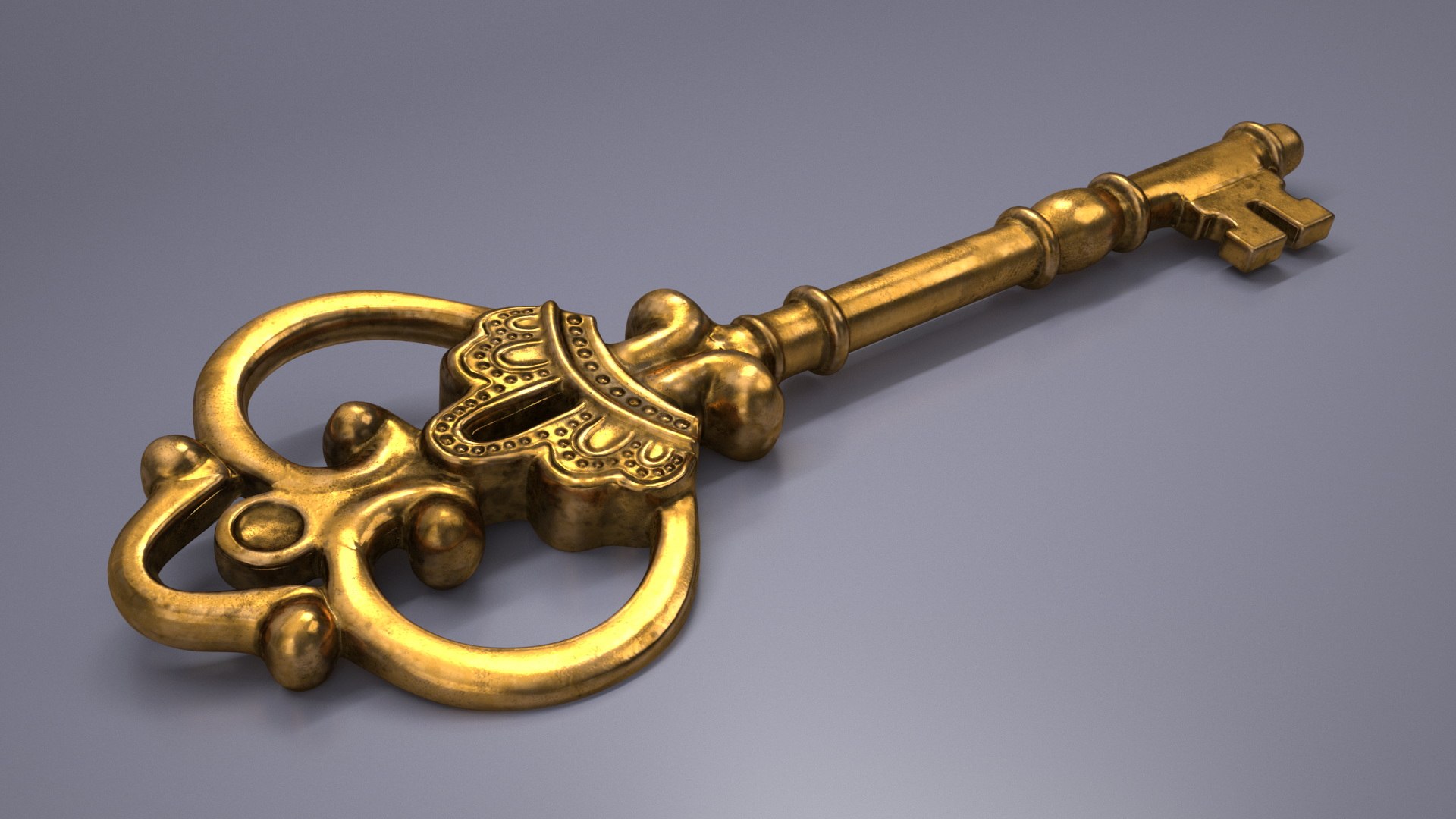 Decorative Skeleton Key Gold 3D Model - TurboSquid 2246229