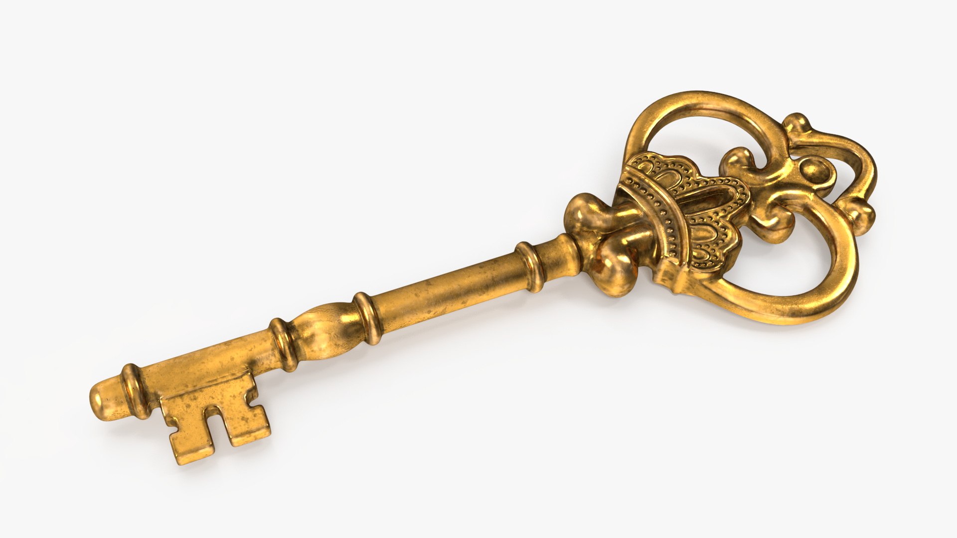 Decorative Skeleton Key Gold 3D Model - TurboSquid 2246229