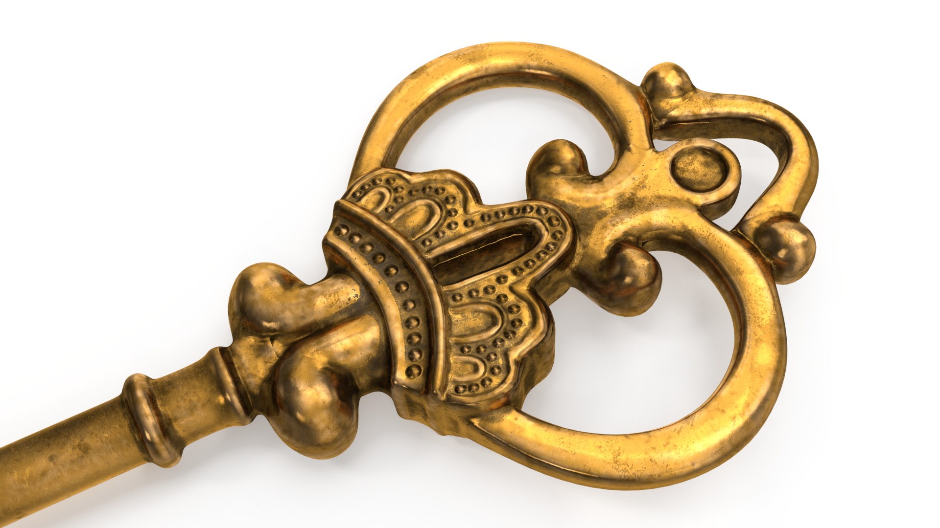 Decorative Skeleton Key Gold 3D Model - TurboSquid 2246229