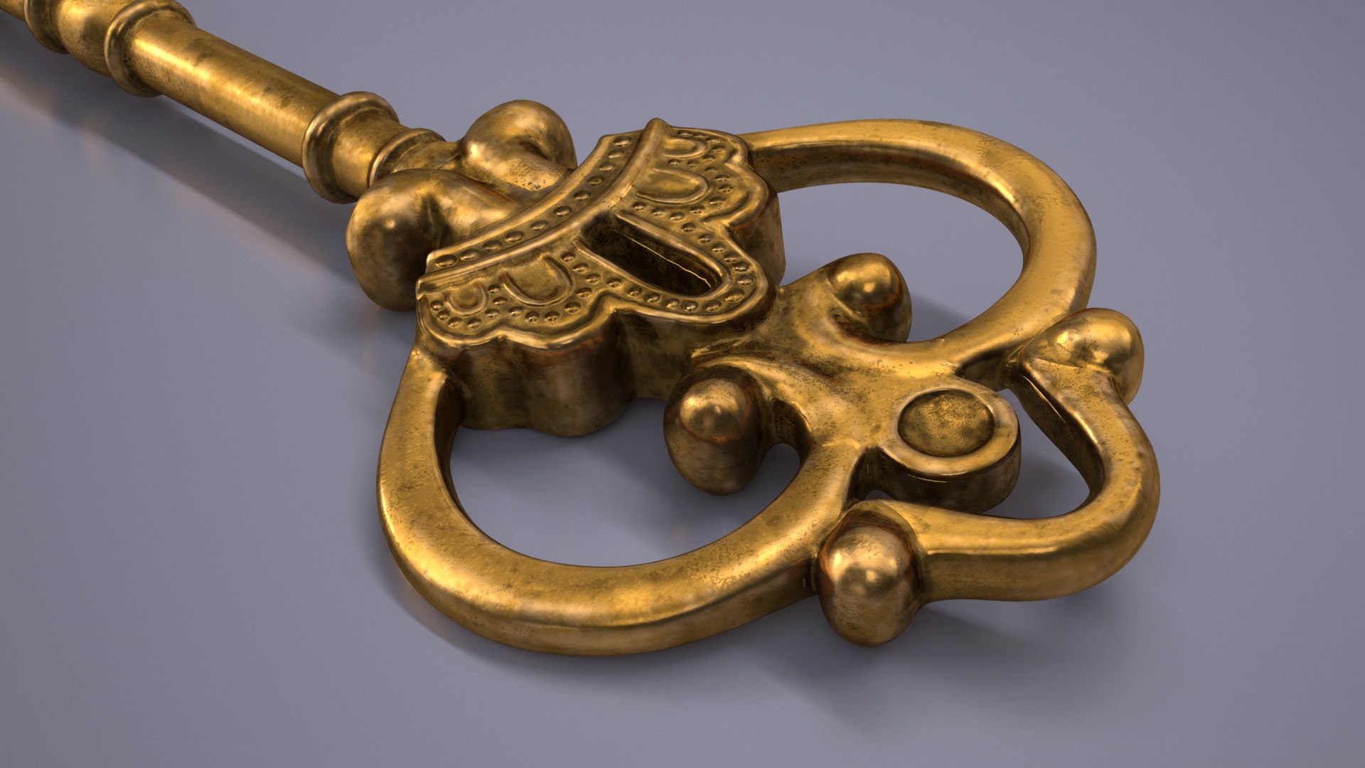 Decorative Skeleton Key Gold 3D Model - TurboSquid 2246229