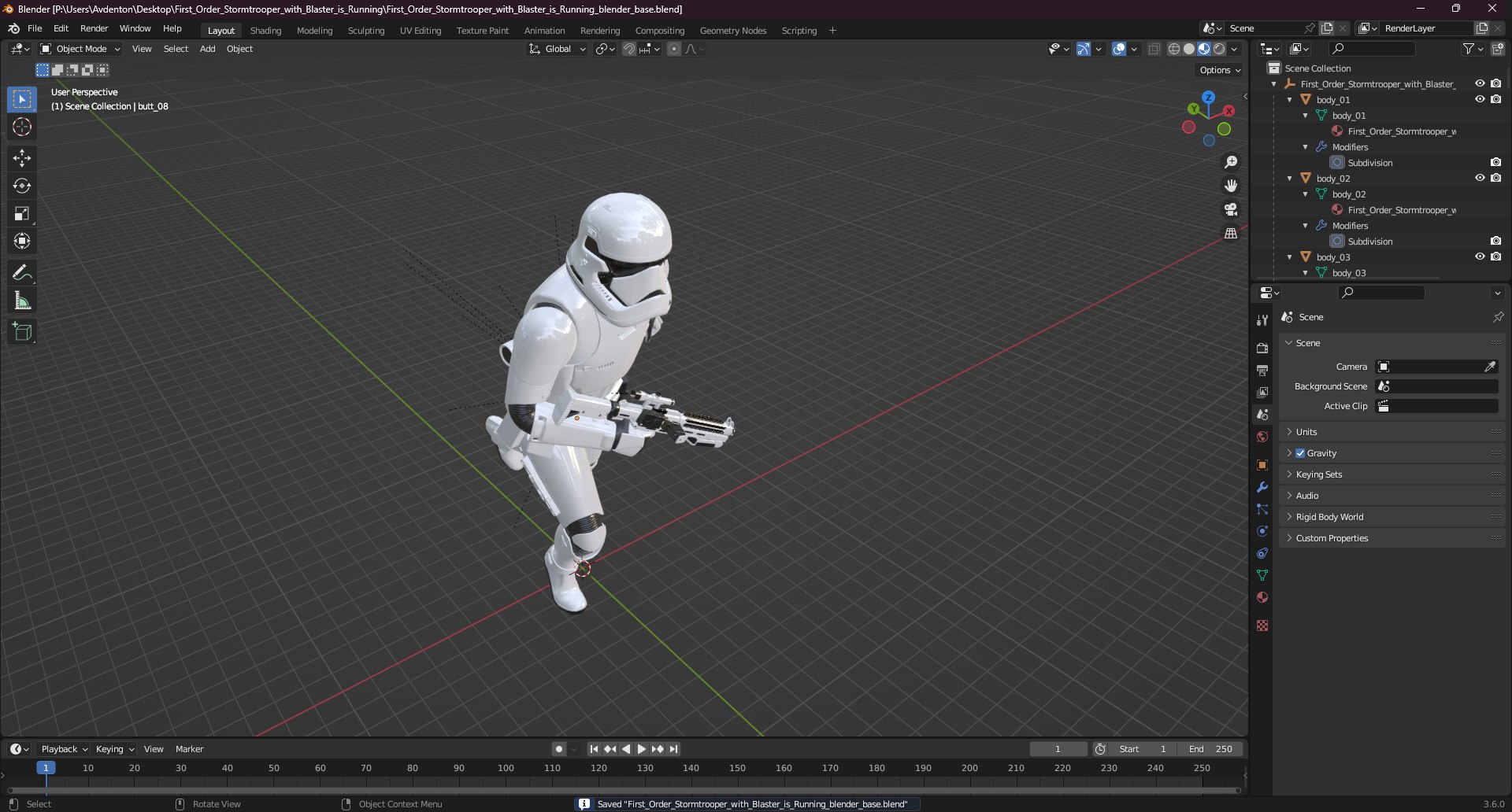 First Order Stormtrooper With Blaster Running 3D Model - TurboSquid 2366128