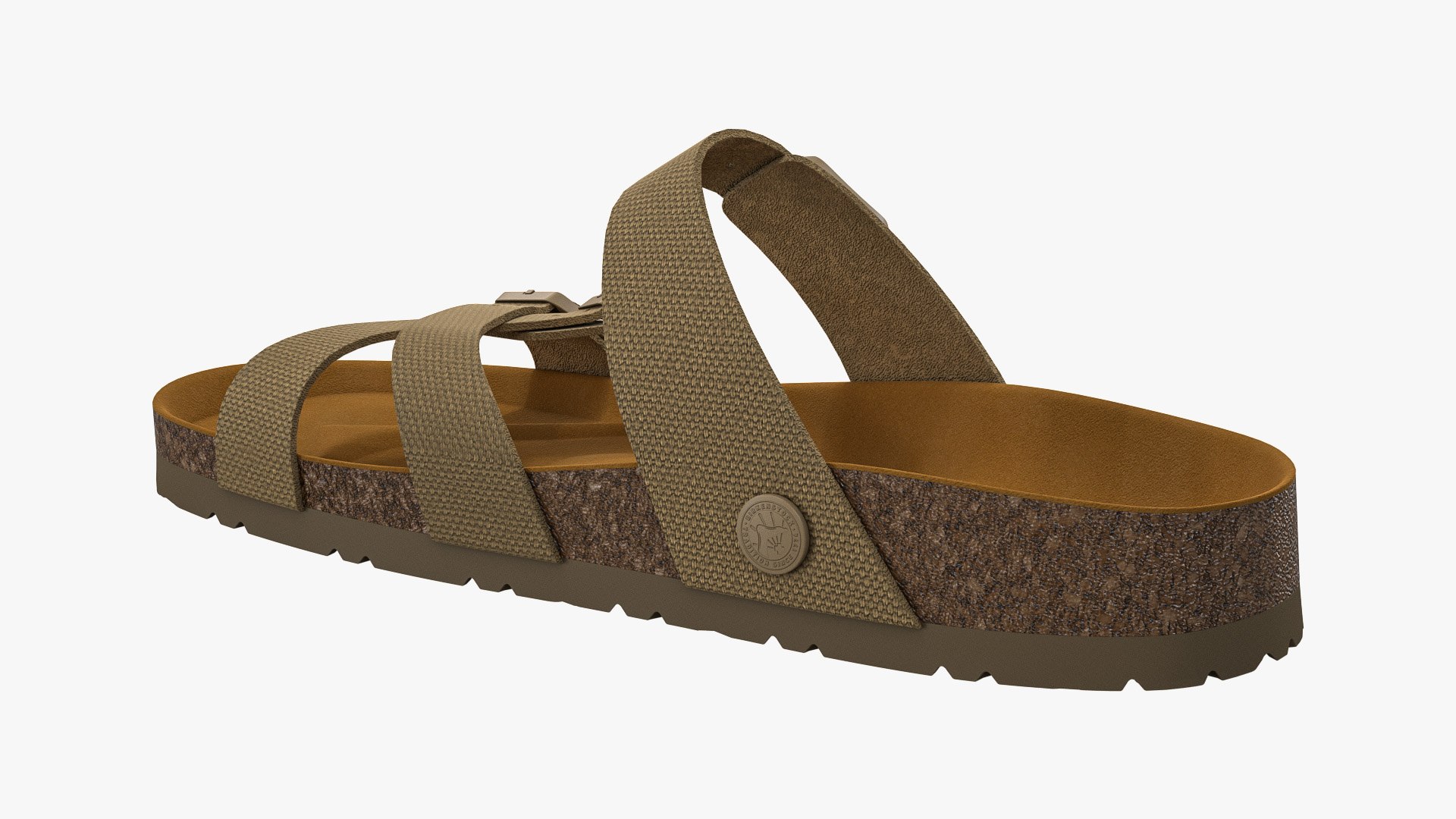 Birkenstock Franca Vegan Khaki Textile 3D Model - TurboSquid 2157527