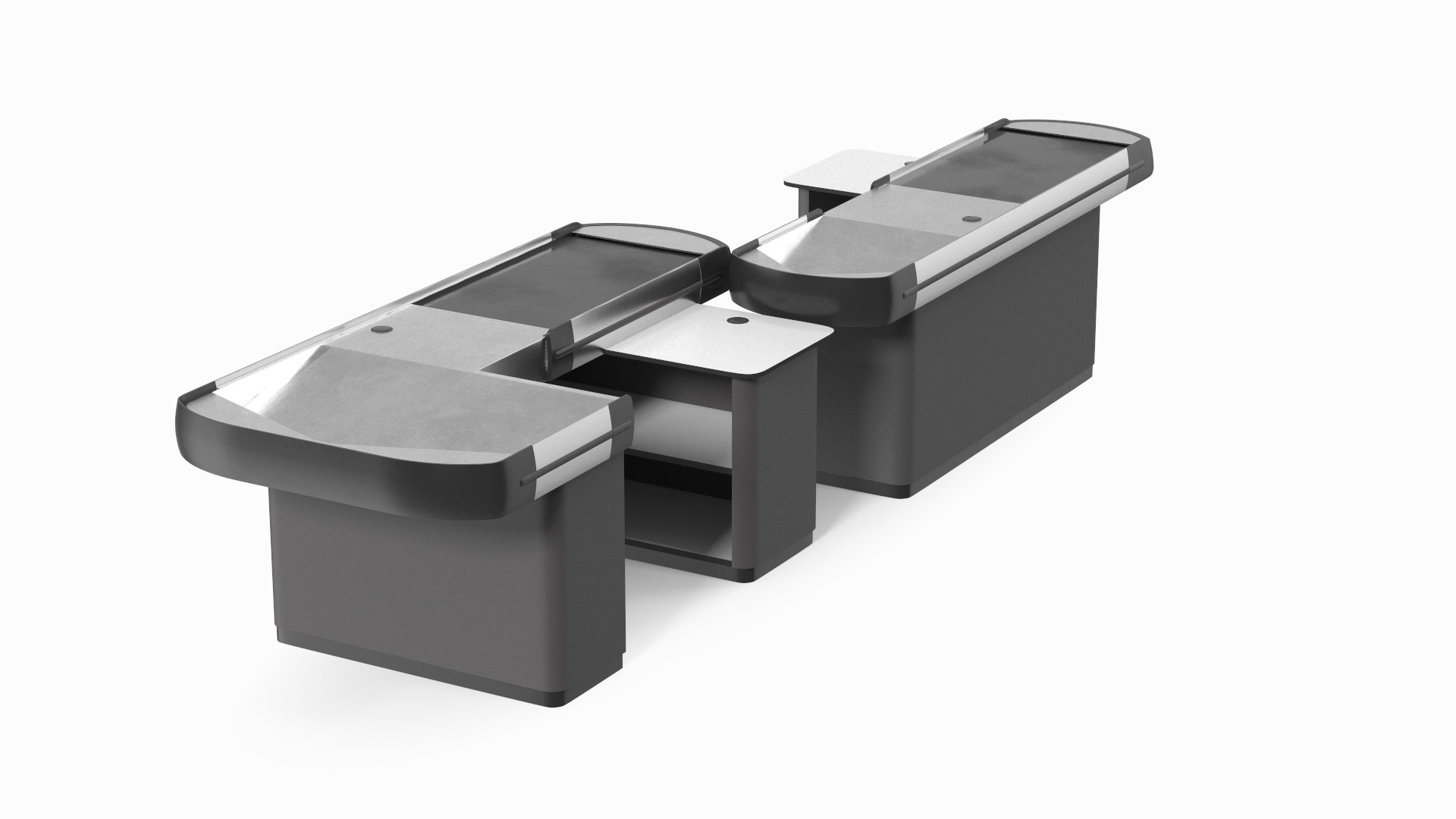 Supermarket Checkout Counters Set Grey Rigged 3D Model - TurboSquid 2177416