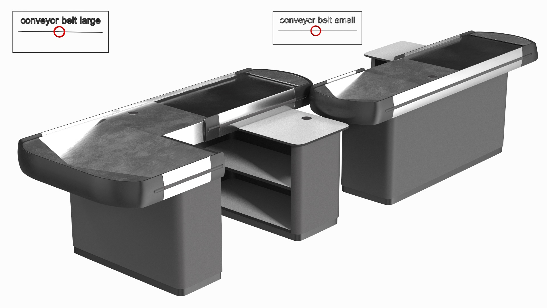 Supermarket Checkout Counters Set Grey Rigged 3D Model - TurboSquid 2177416