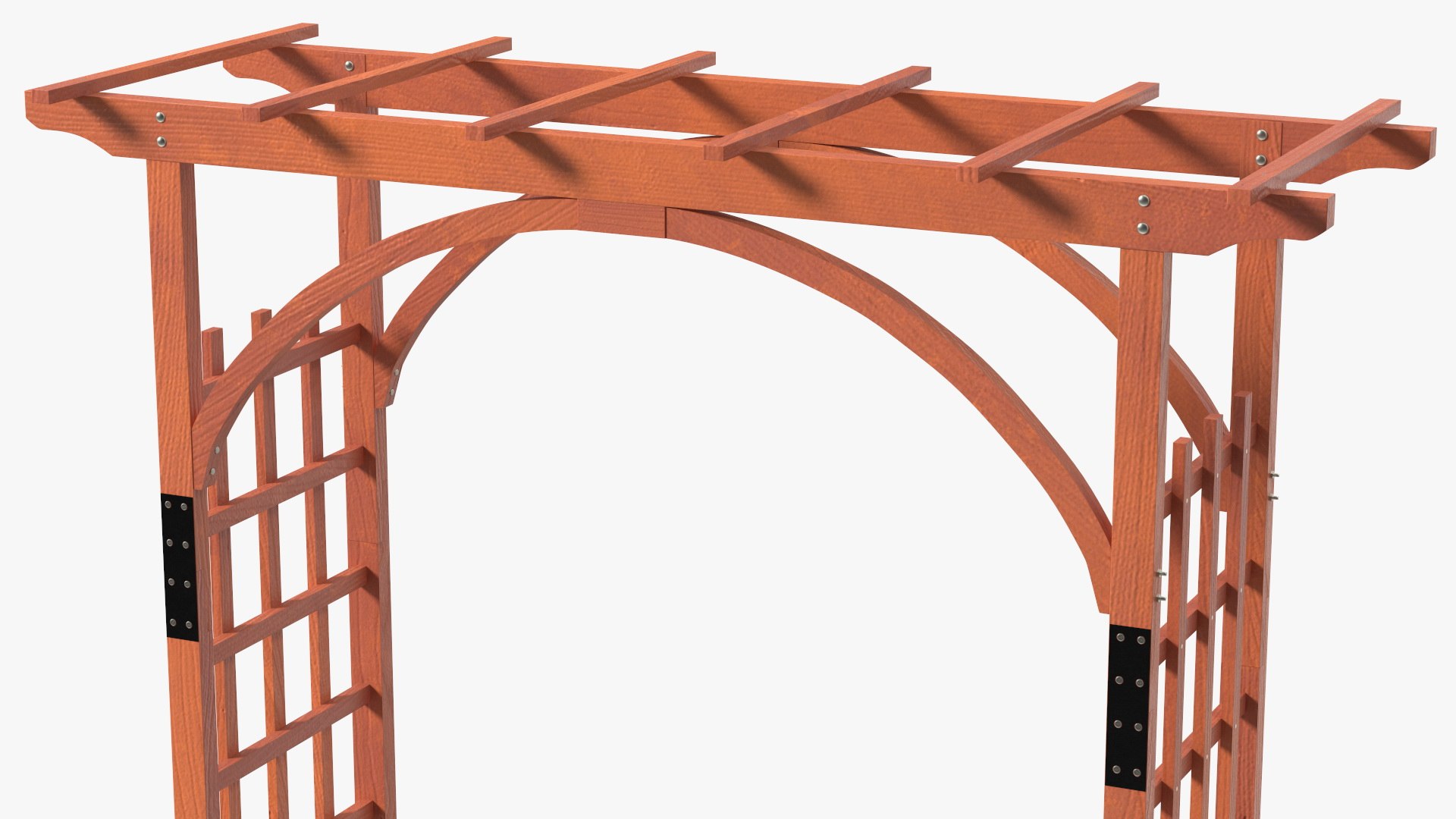 3D Wooden Garden Arch Arbor Red Model - TurboSquid 1841335