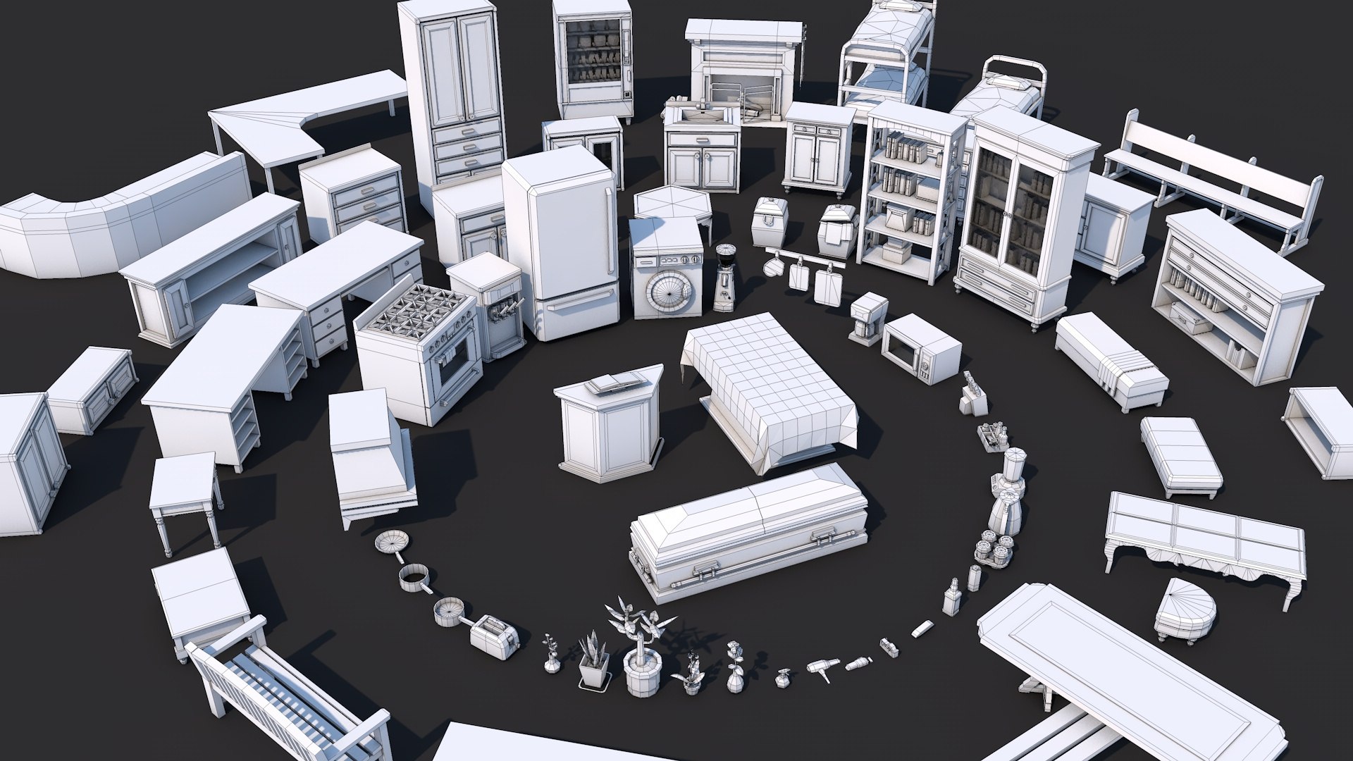 3D Low Poly Interior Furniture Pack Collection - TurboSquid 1895293