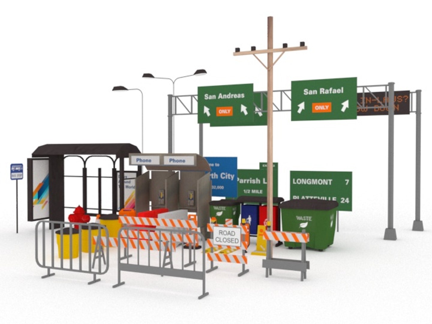 3D road street objects cone - TurboSquid 1367139