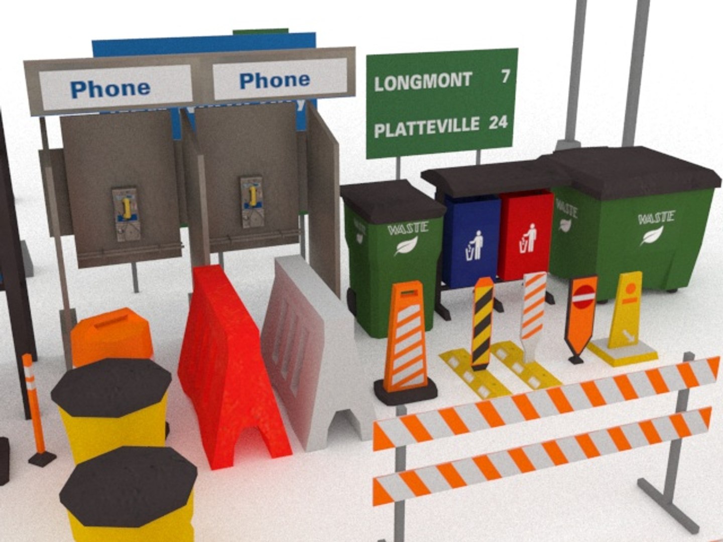 3D road street objects cone - TurboSquid 1367139