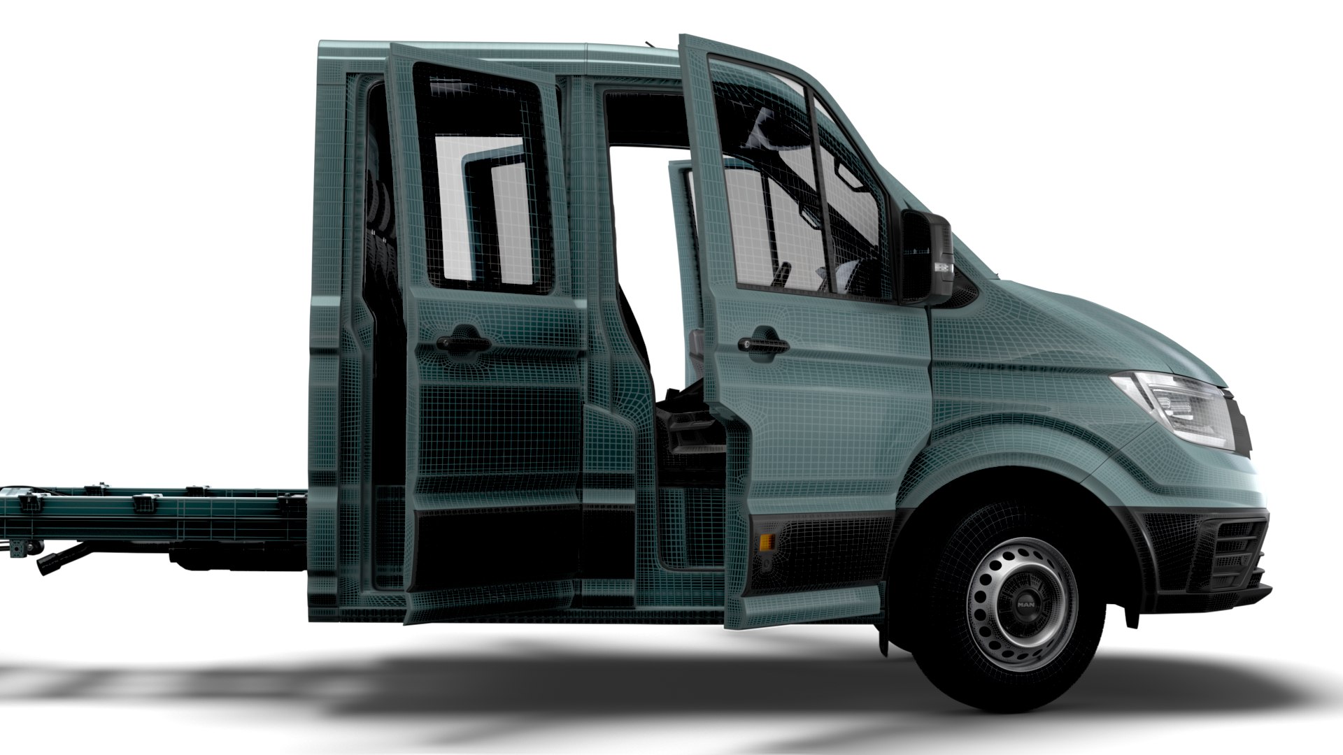 MAN TGE Chassis DoubleCab L2 HQInterior 2023 3D model - TurboSquid 2065479