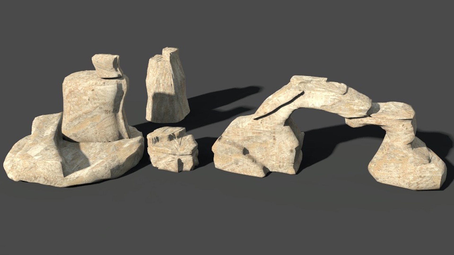 3D Model Desert Cliff Rock Set 7 Pieces Printable - TurboSquid 2071312