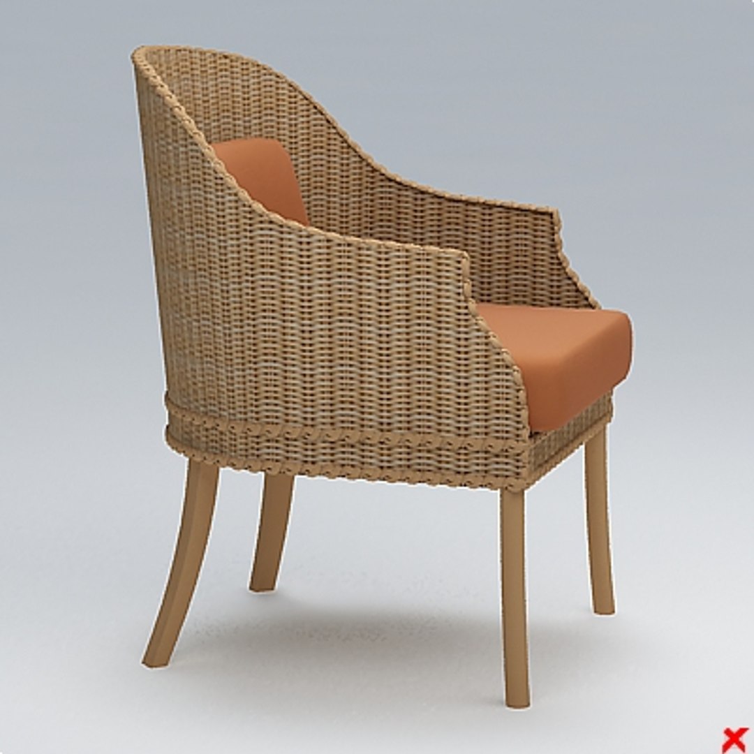 3d model wicker chair