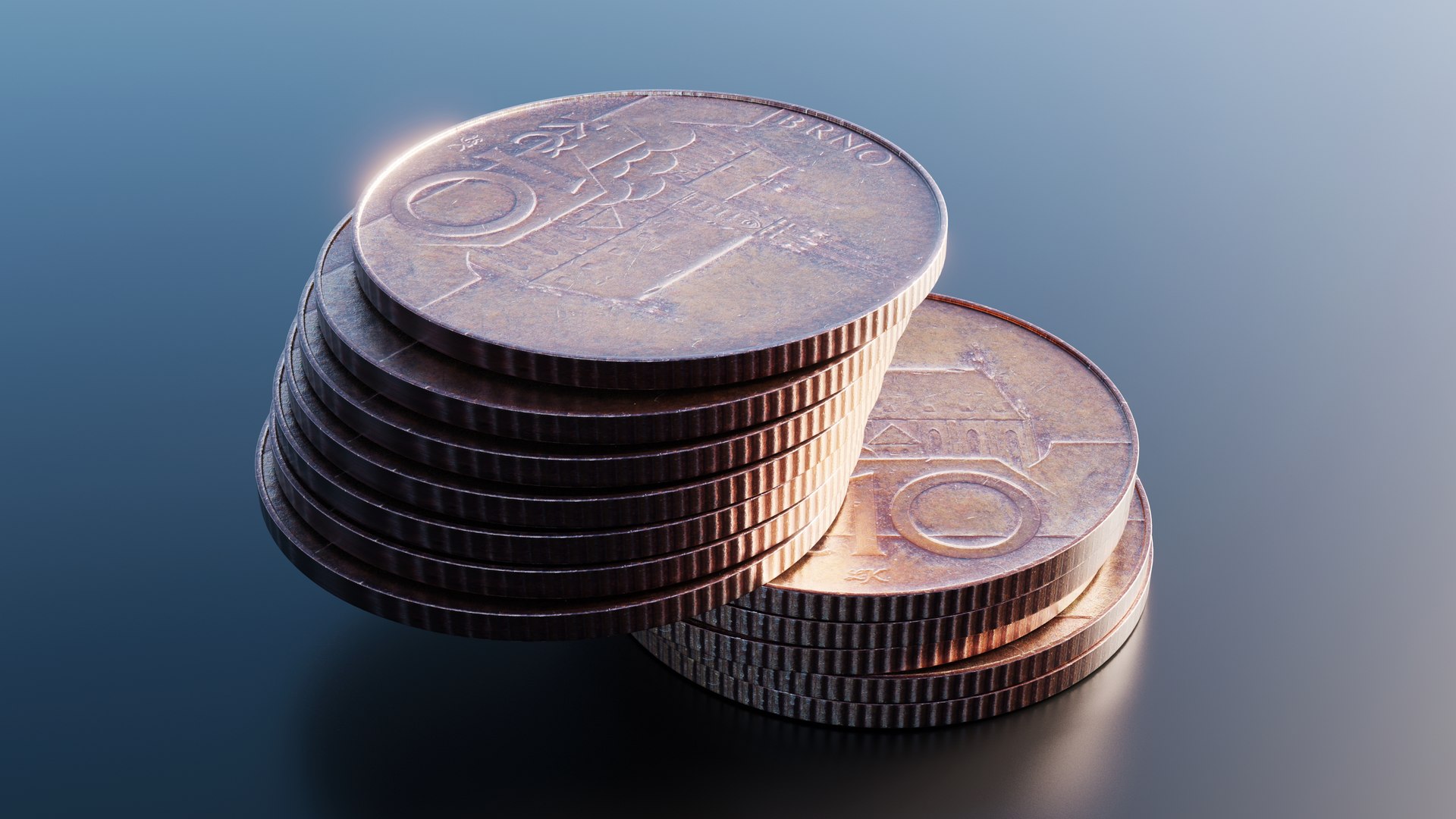 3D Coin Czech Crowns Model - TurboSquid 2286692