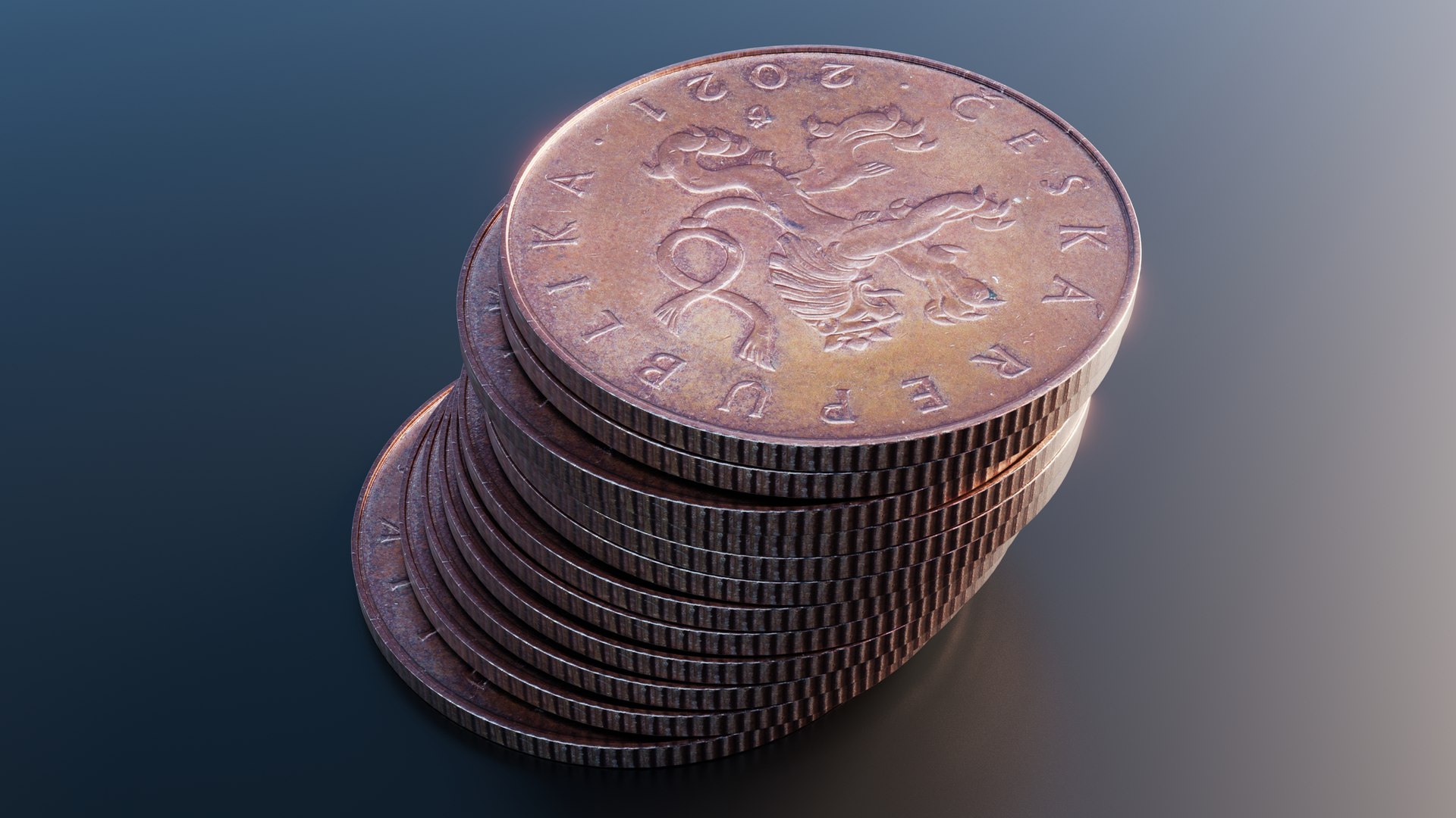 3D Coin Czech Crowns Model - TurboSquid 2286692