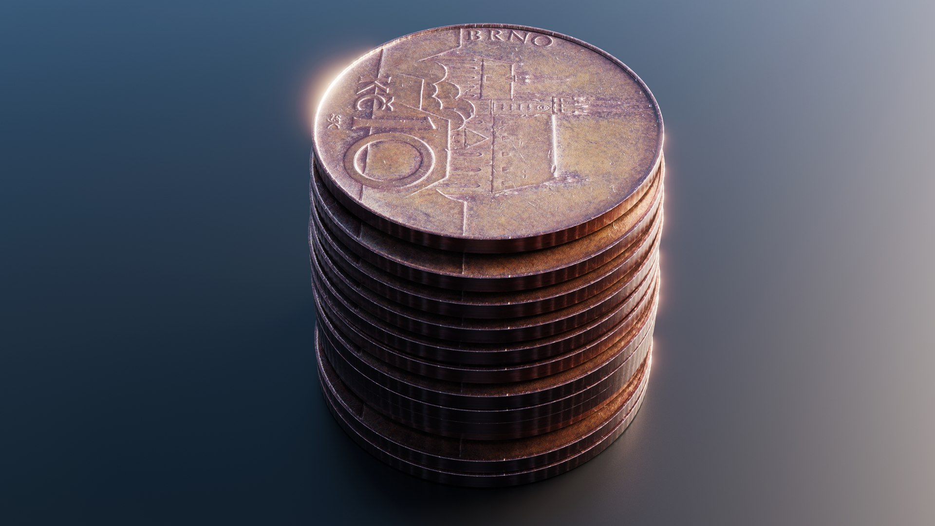 3D Coin Czech Crowns Model - TurboSquid 2286692