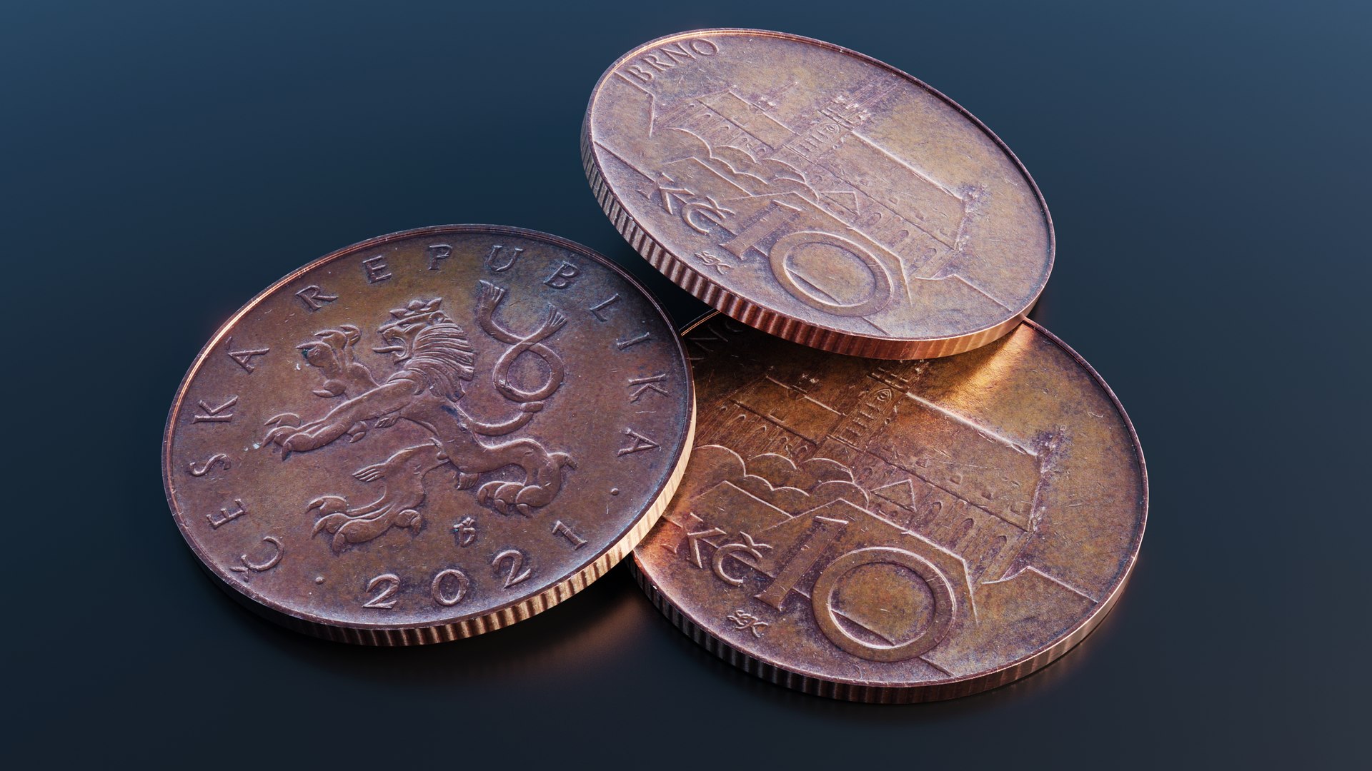 3D Coin Czech Crowns Model - TurboSquid 2286692