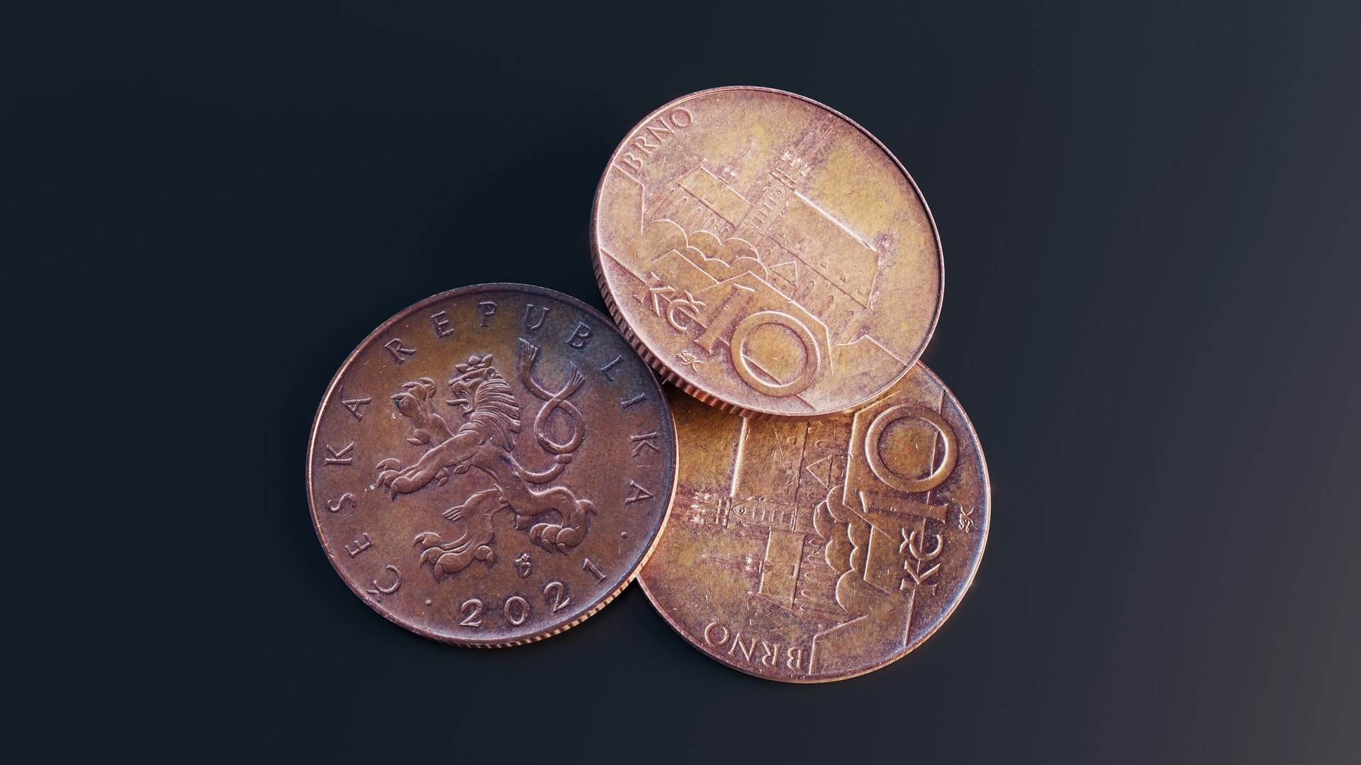 3D Coin Czech Crowns Model - TurboSquid 2286692
