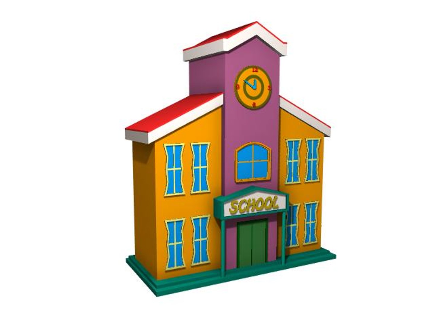 Cute School Building 3D Model - TurboSquid 1152792