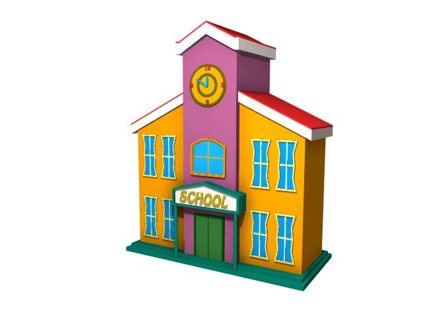 Cute School Building 3D Model - TurboSquid 1152792
