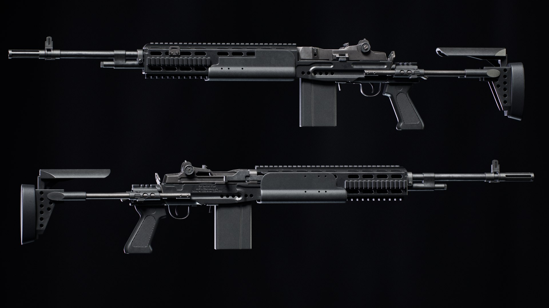 M39 EMR FN Marksman Rifle - Triple A - PBR Game Ready Model ...