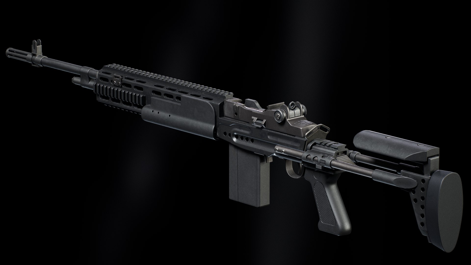 M39 EMR FN Marksman Rifle - Triple A - PBR Game Ready Model ...