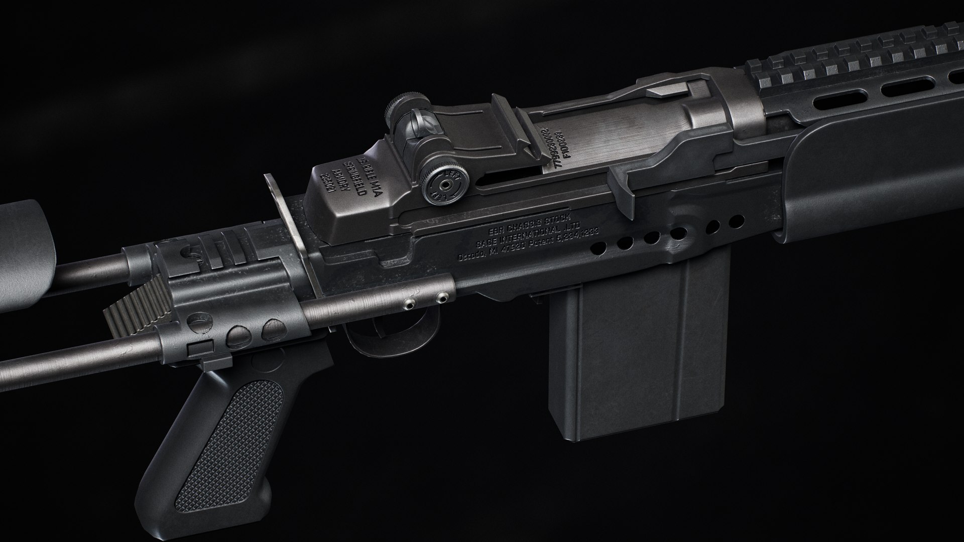 M39 EMR FN Marksman Rifle - Triple A - PBR Game Ready Model ...