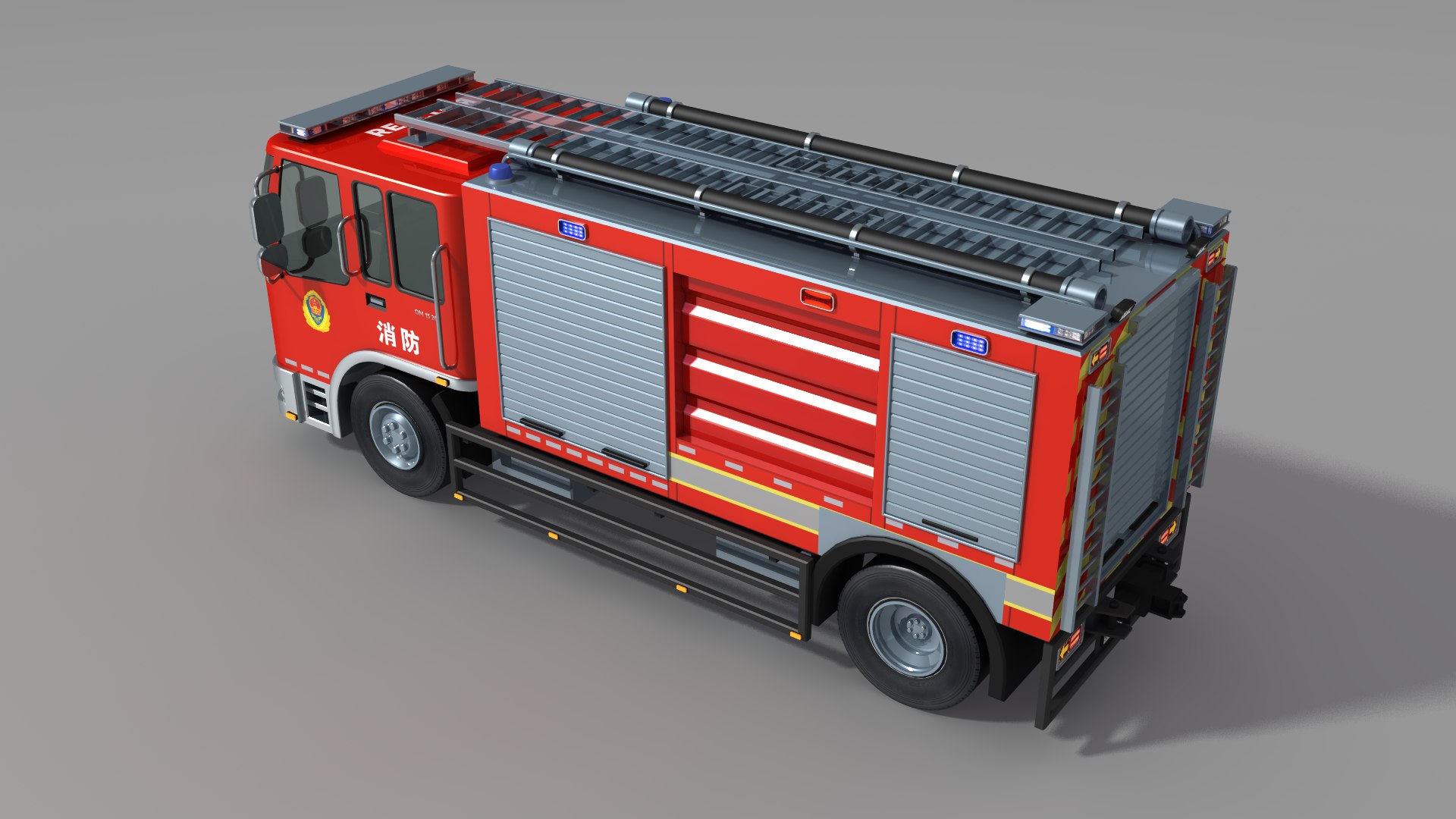 Chinese Firetruck Model - TurboSquid 2091415
