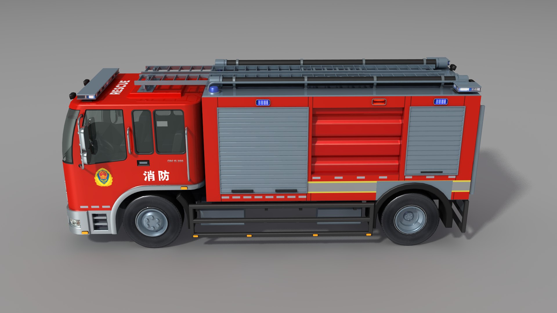 Chinese Firetruck Model - TurboSquid 2091415