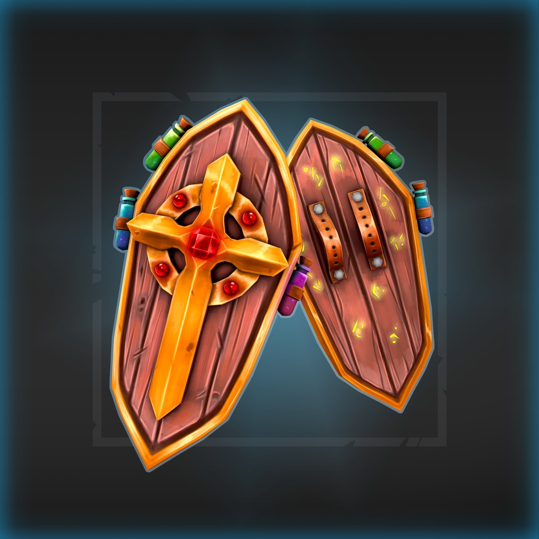 3D модель Holy Shield Handpainted Game Ready Low-poly 3D model ...
