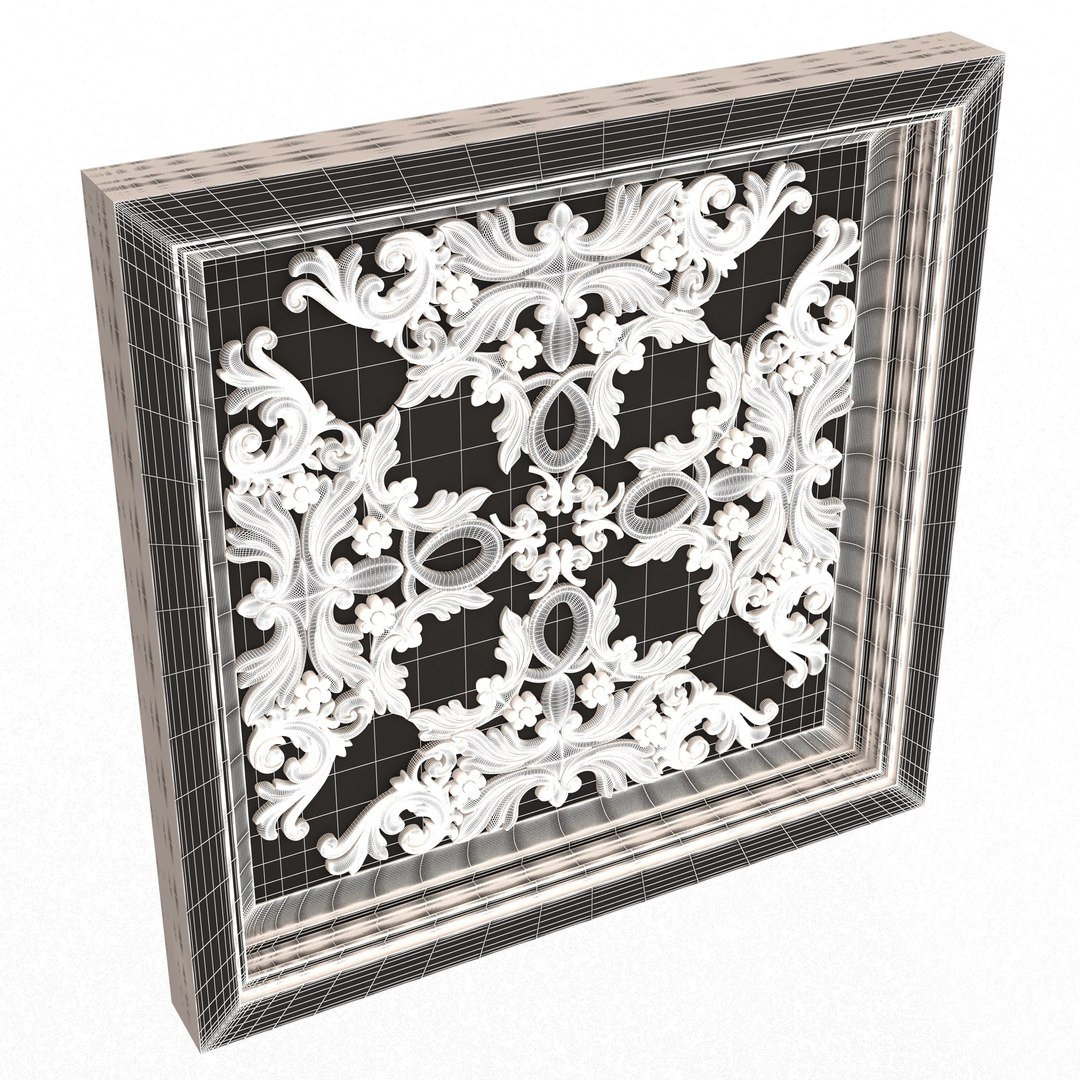 Carved Ceiling Tile 08 3D model - TurboSquid 2173782