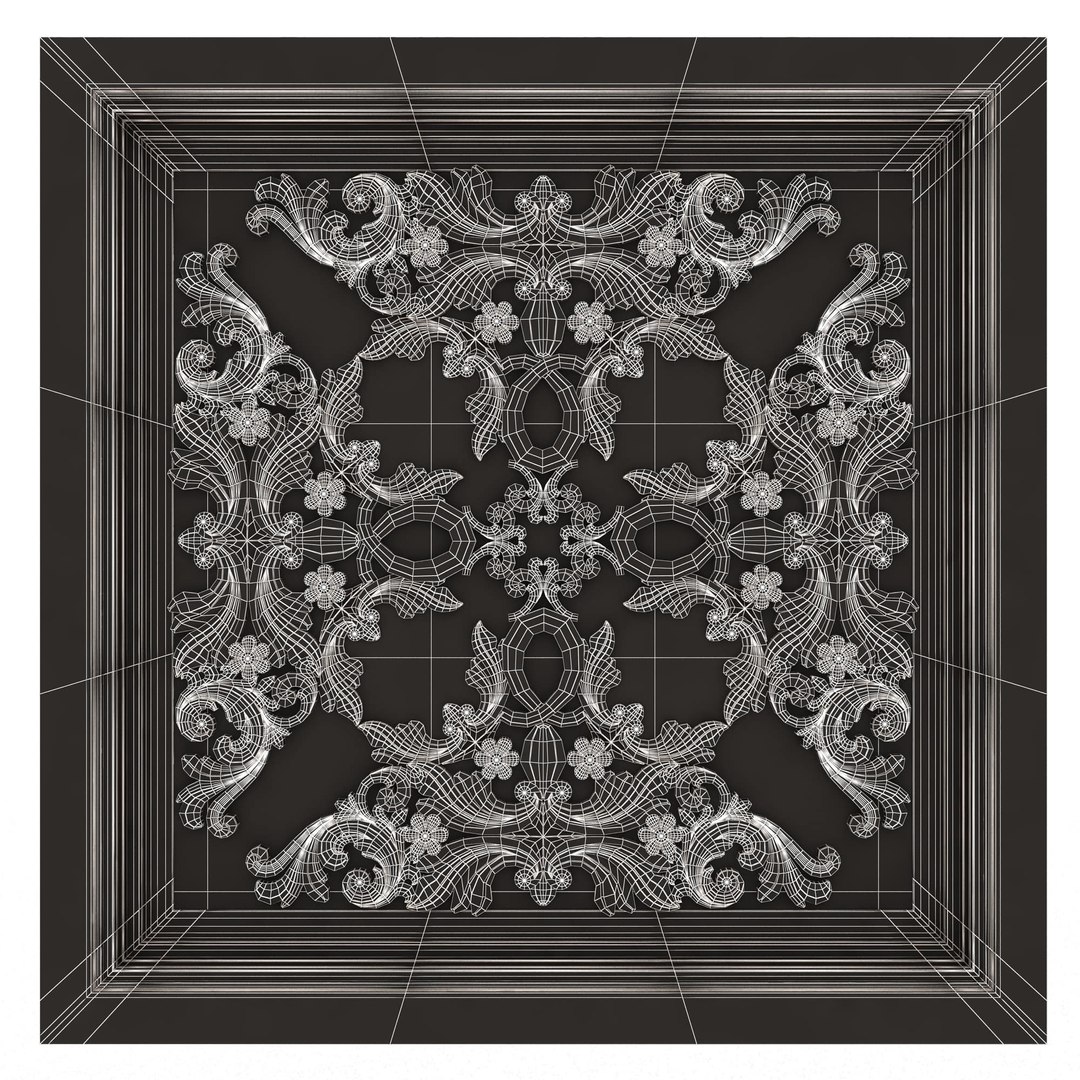 Carved Ceiling Tile 08 3D model - TurboSquid 2173782
