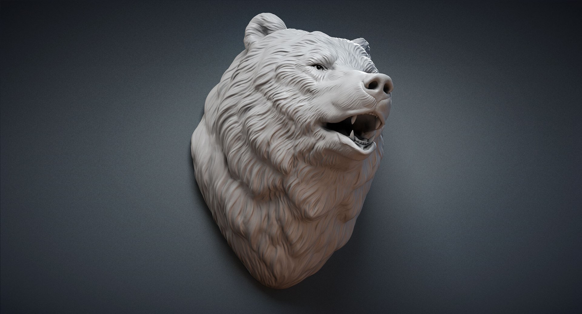 Bear Head Sculpture Animal 3d Max