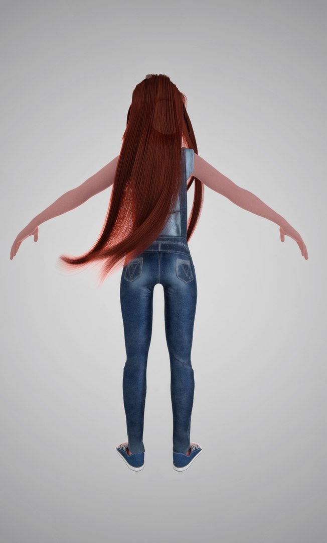 Cartoon girl toon model - TurboSquid 1344260