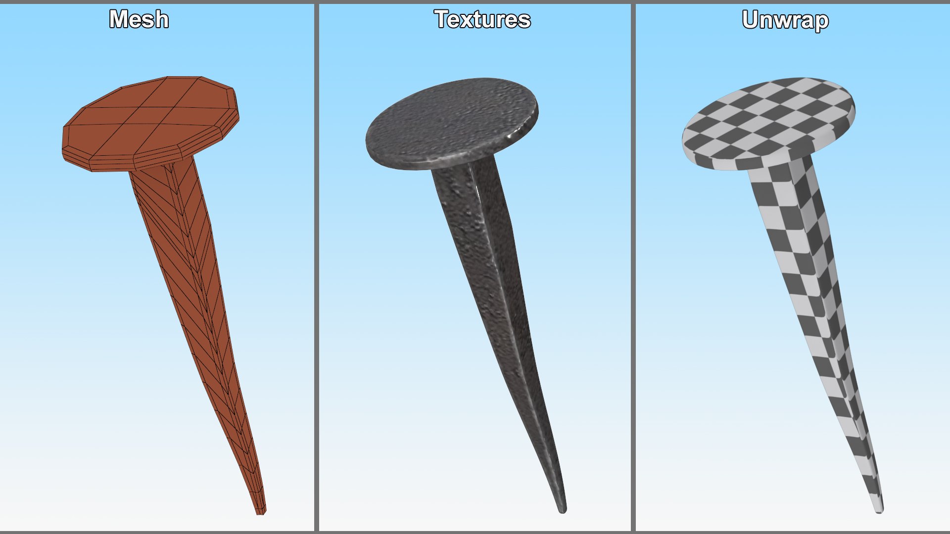 Tack Nails Old 3D Model - TurboSquid 2061791