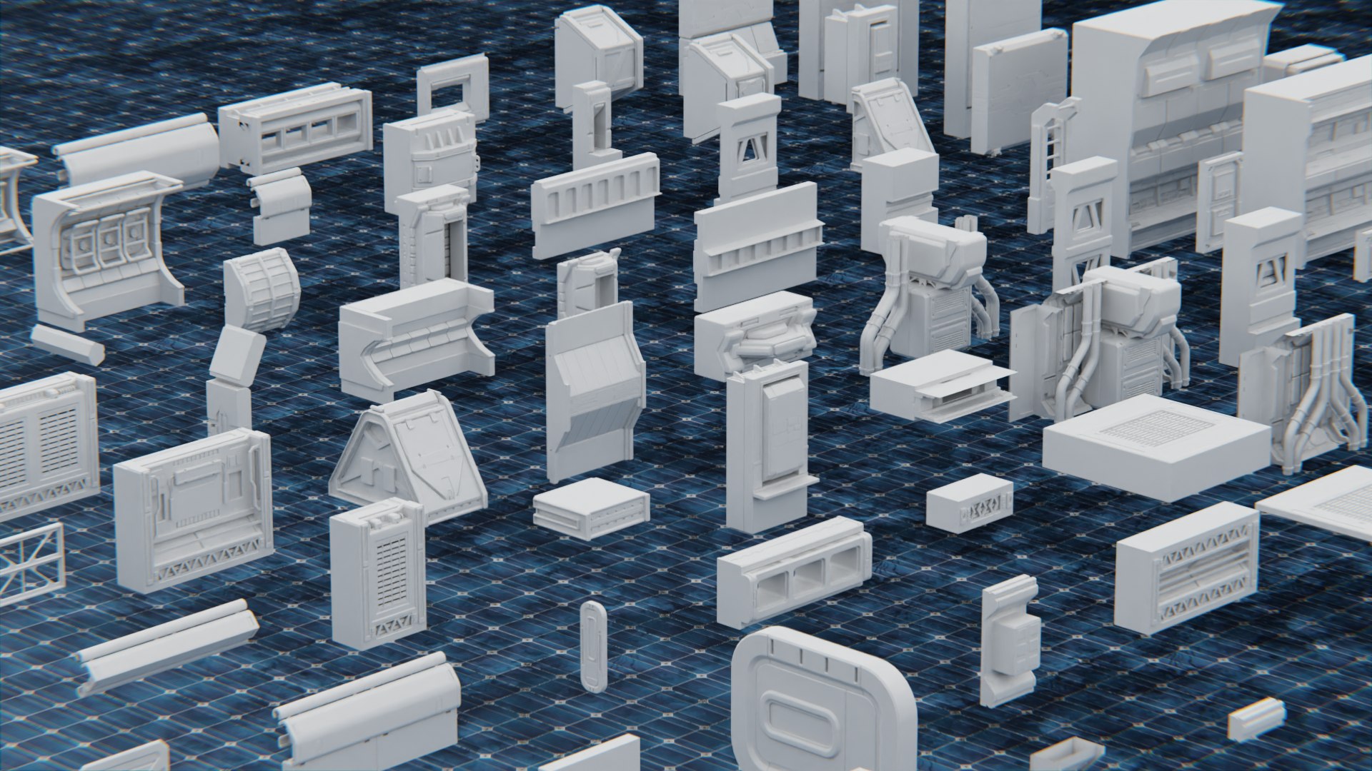 3D SCIFI WALL-PANEL KITBASH - PACK - ASSET - PROP - GREEBLE 3D Model - TurboSquid 2221786