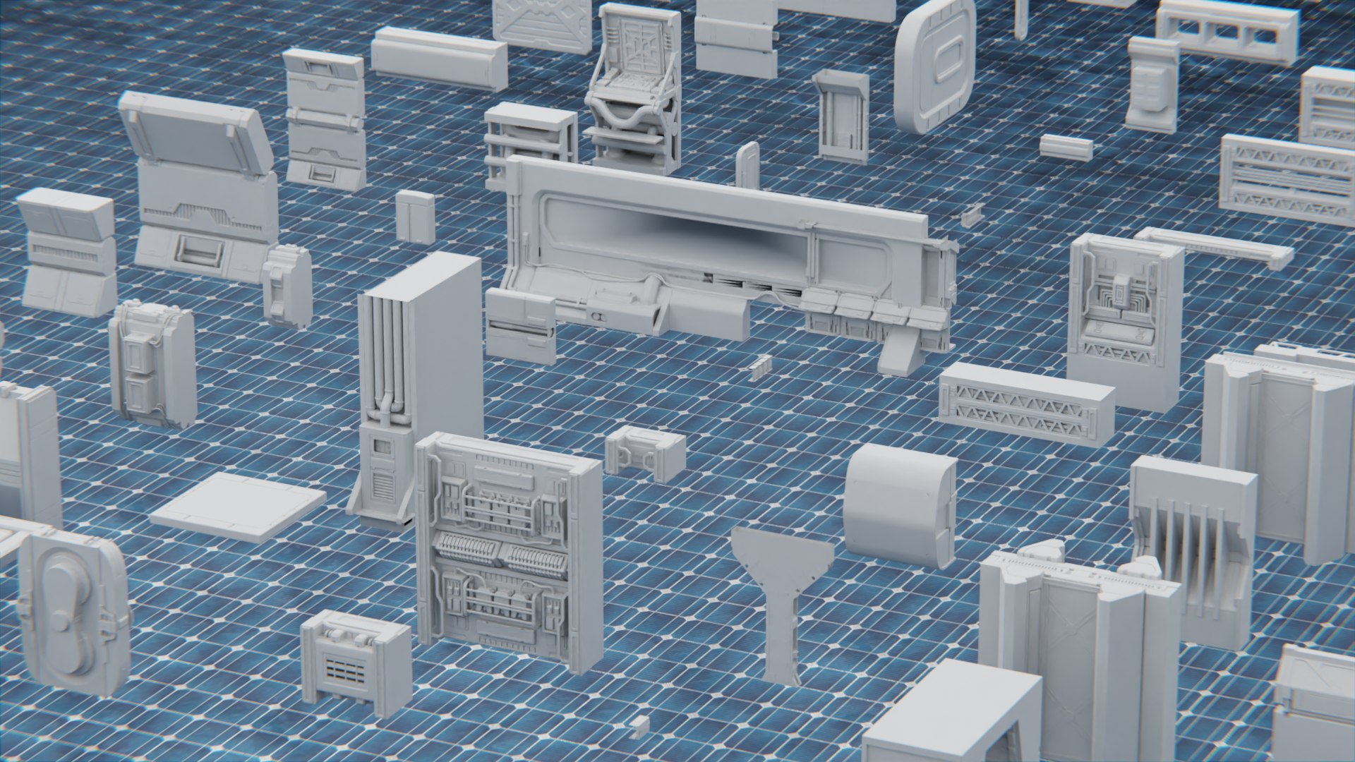 3D SCIFI WALL-PANEL KITBASH - PACK - ASSET - PROP - GREEBLE 3D Model - TurboSquid 2221786