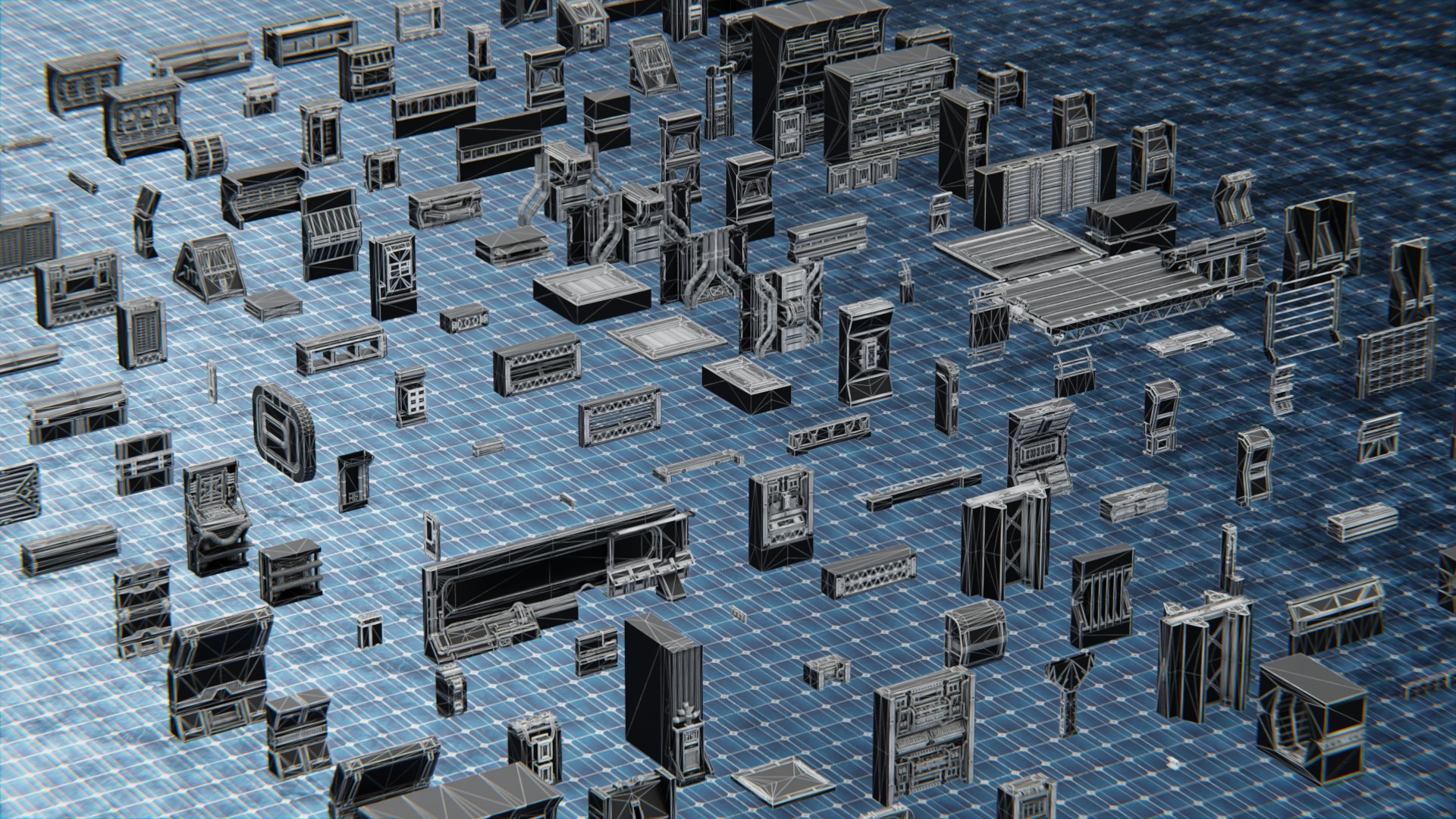 3D SCIFI WALL-PANEL KITBASH - PACK - ASSET - PROP - GREEBLE 3D Model ...